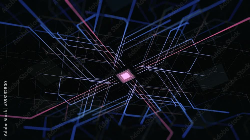 Technological background with colorful digitalization process of ...