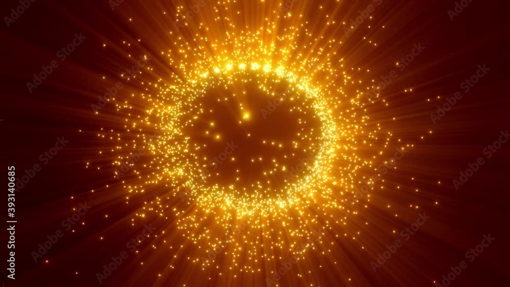 Golden glittering particle trail. Luxury glowing Christmas particles ...
