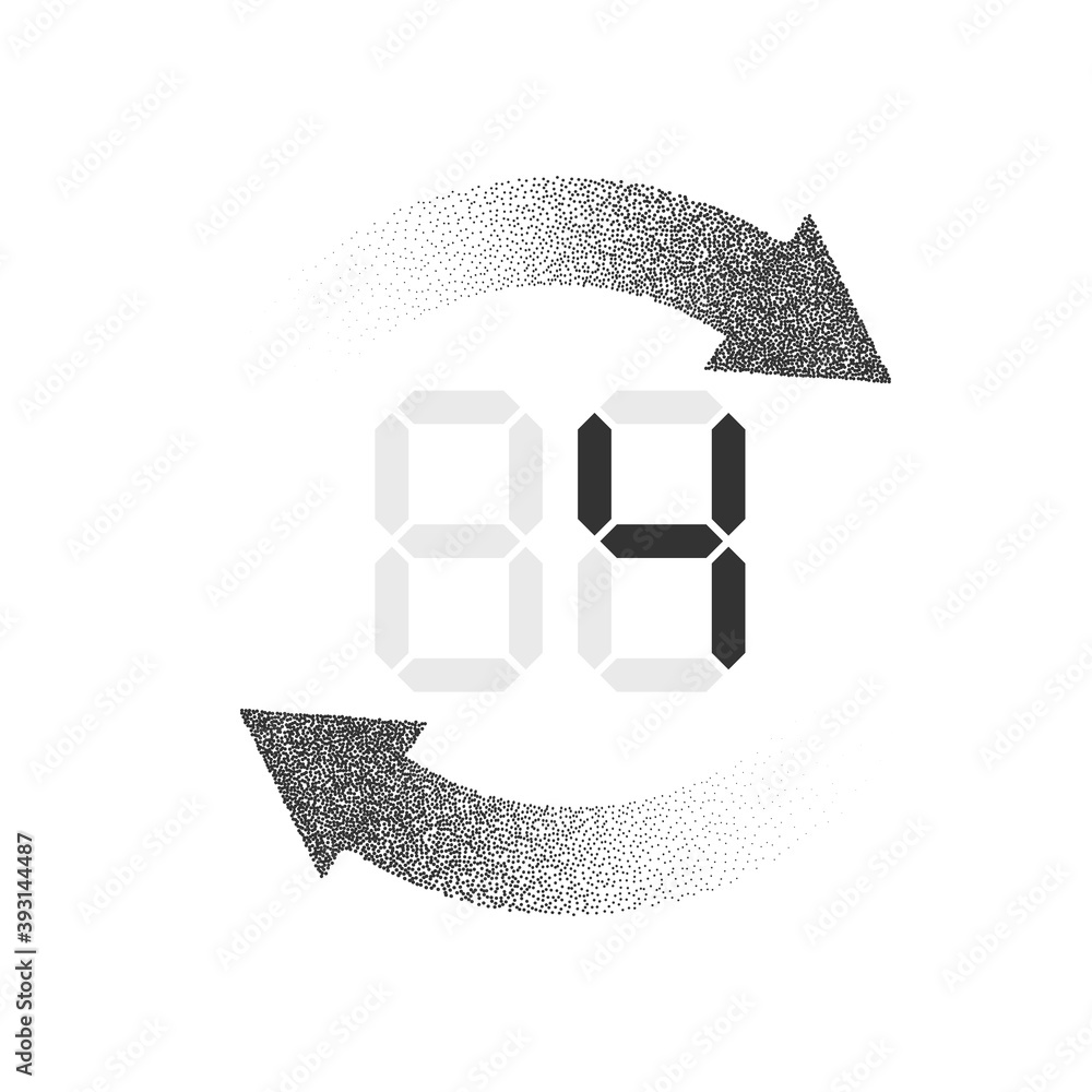 Countdown. stop. 4. Electronic number four, digital, download. Arrow ...
