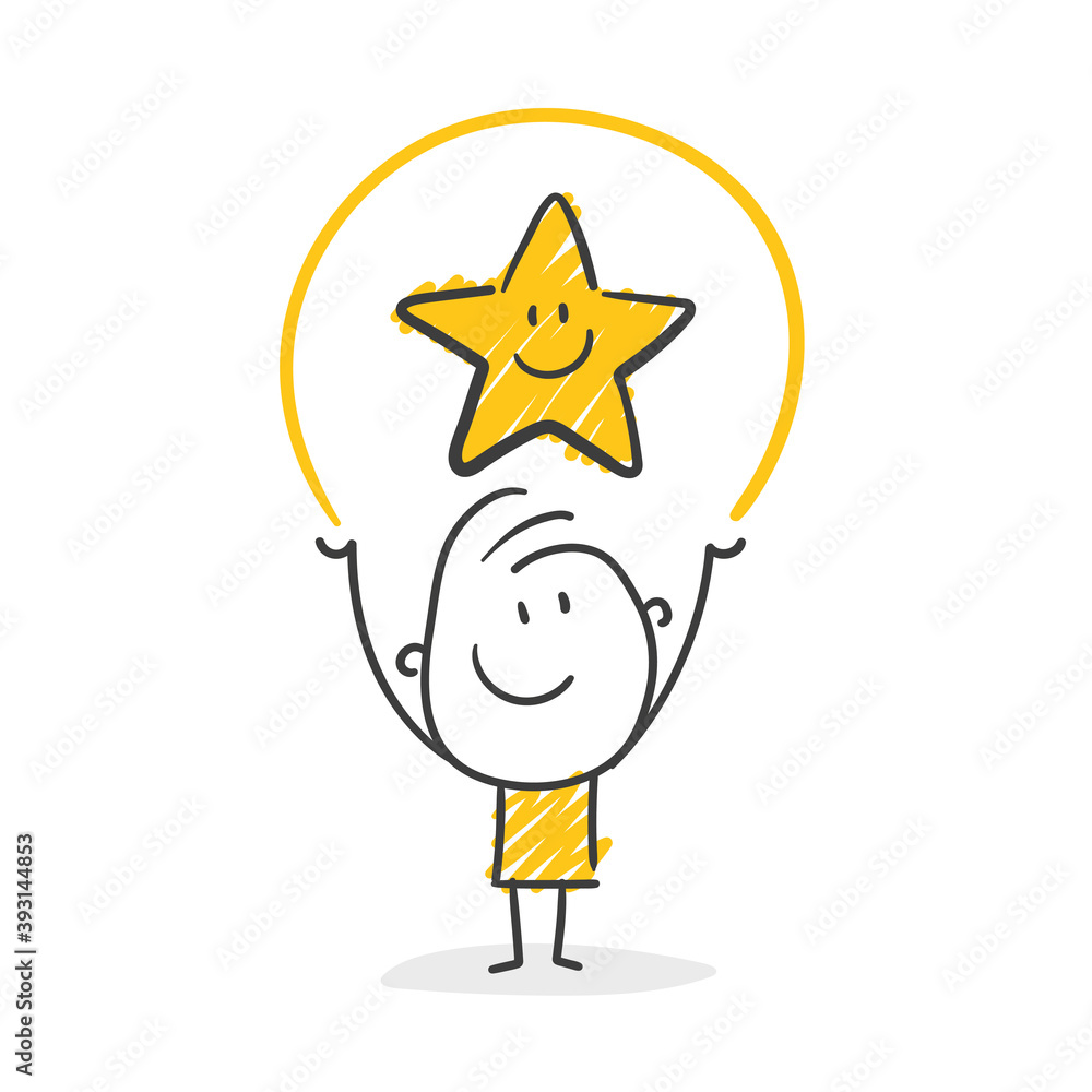 Strichfiguren / Strichmännchen: Stern. (Nr. 573) 素材庫向量圖 | Adobe Stock