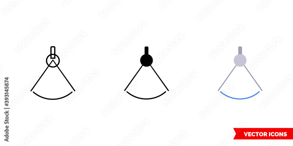 Dividers icon of 3 types color, black and white, outline. Isolated ...
