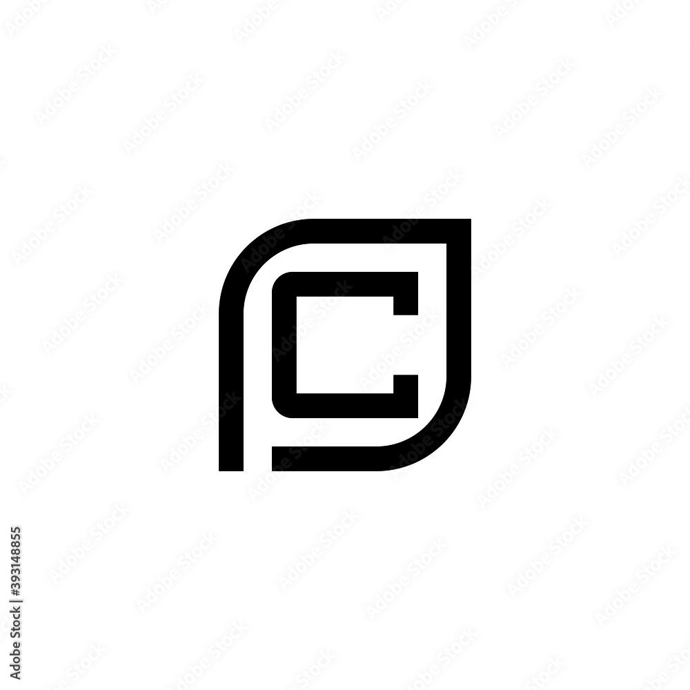 PC letters logo. Letter P and C icon vector on white background. PC ...