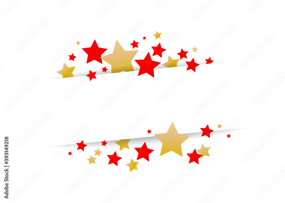 Blank insert with red and gold stars Stock Vector | Adobe Stock