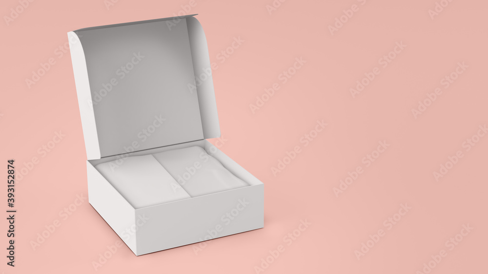open mailing box with wrapping paper mock up Stock Illustration | Adobe ...