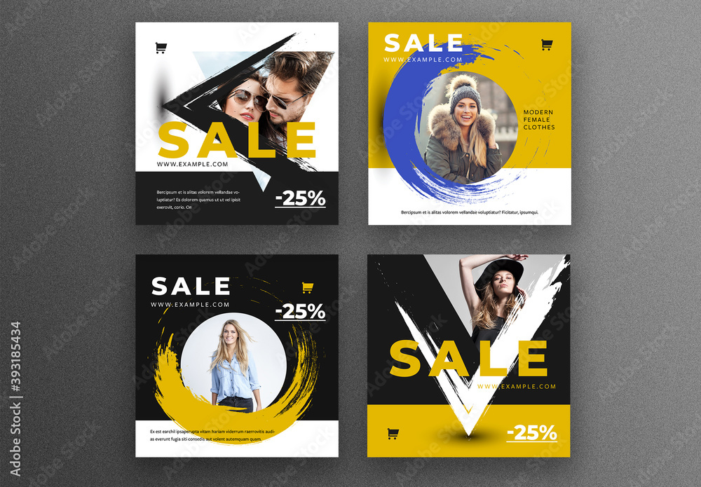 Modern Square Social Media Post Layouts Stock Template | Adobe Stock