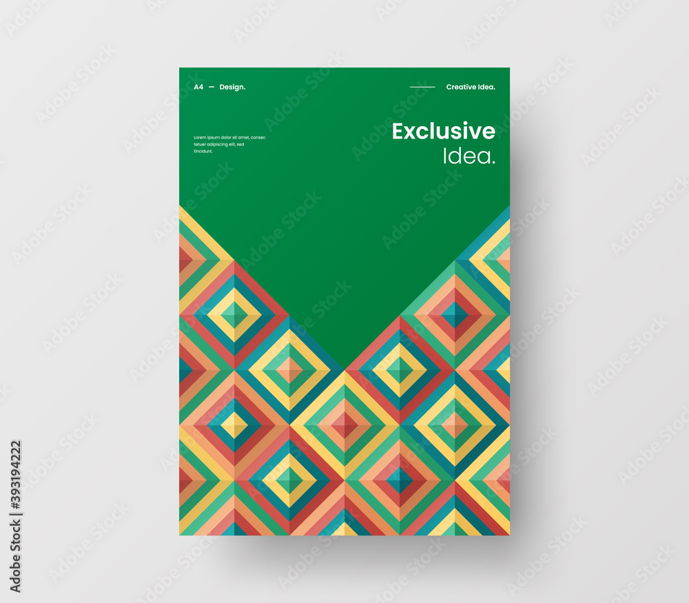 Brochure front page design layout. Vertical corporate identity A4 ...