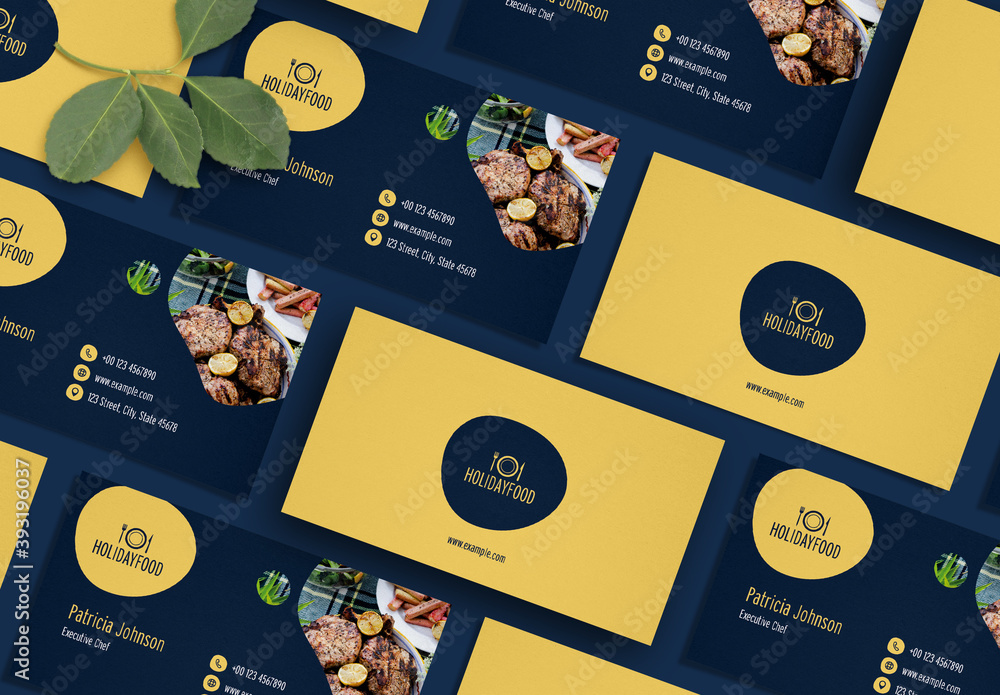Food Business Card Layout Stock Template | Adobe Stock