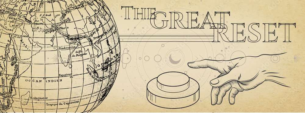 Great Reset button vintage Stock Vector | Adobe Stock