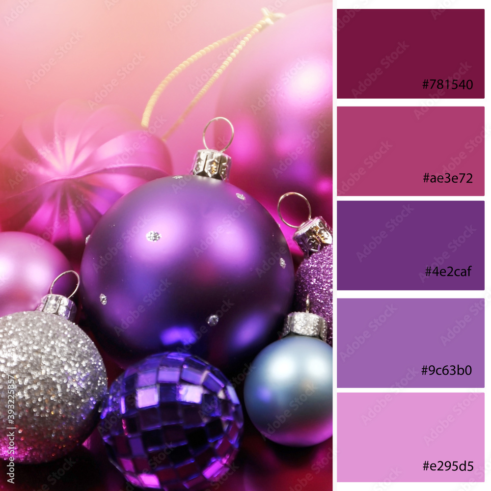 Purple Theme Christmas Decor Trend Designer Pack Color Palette with ...