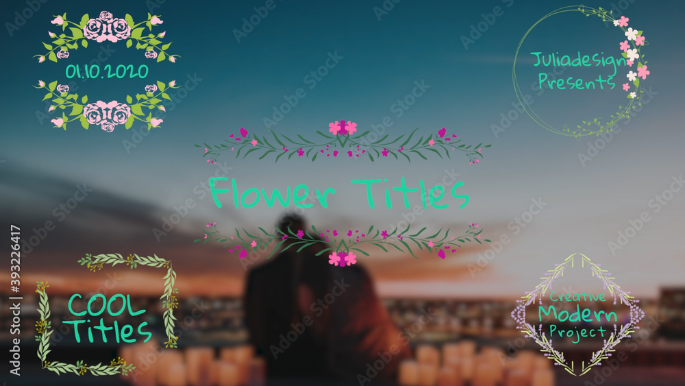 Stylish Minimalistic Flower Titles Stock Template | Adobe Stock