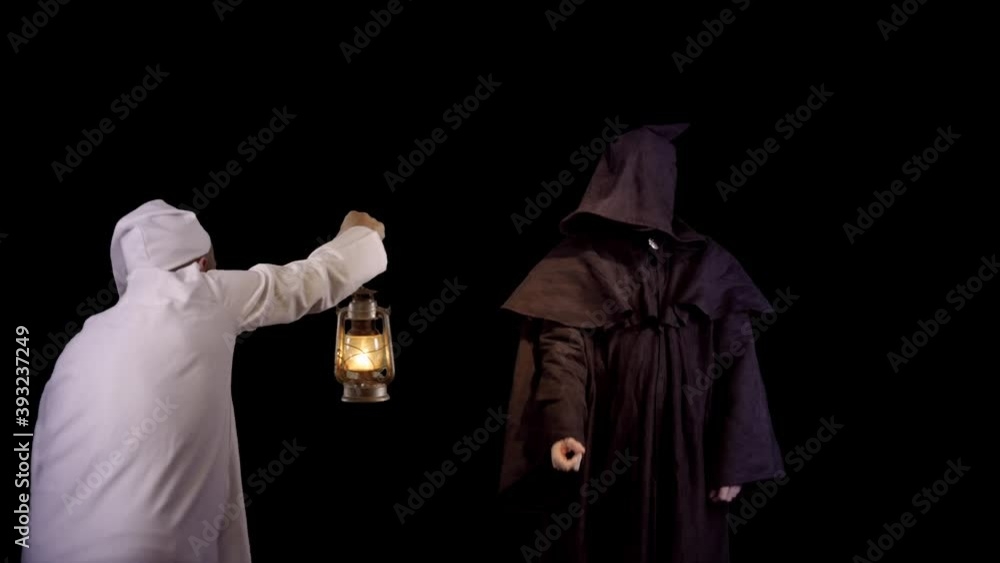 Ebeneezer Scrooge meets the Ghost of Christmas Future in Charles ...