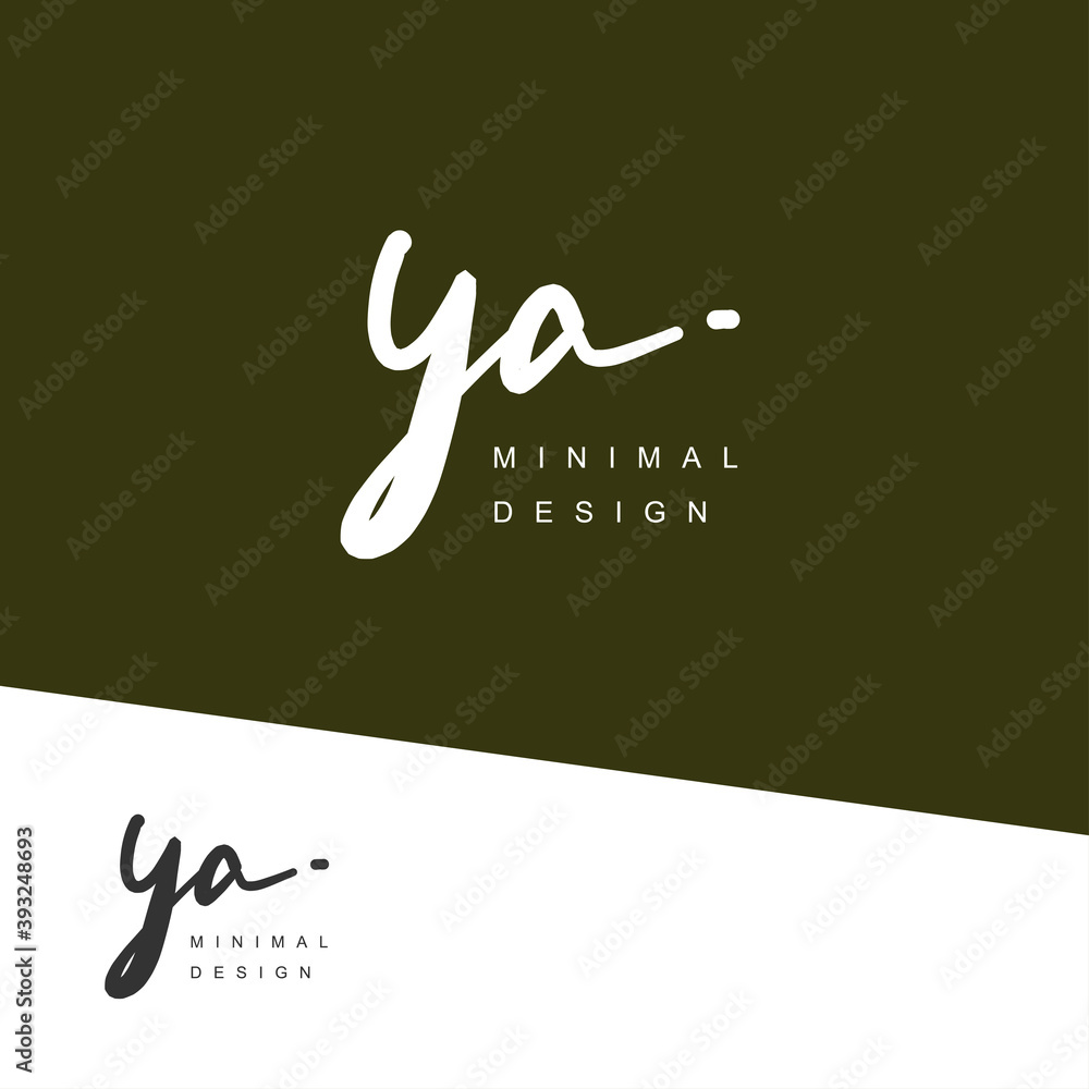 YA Initial handwriting or handwritten logo for identity. Logo with ...