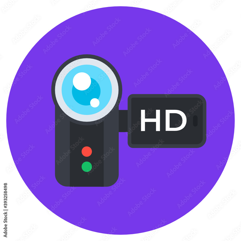 Hd handycam vector, editable icon Stock Vector | Adobe Stock