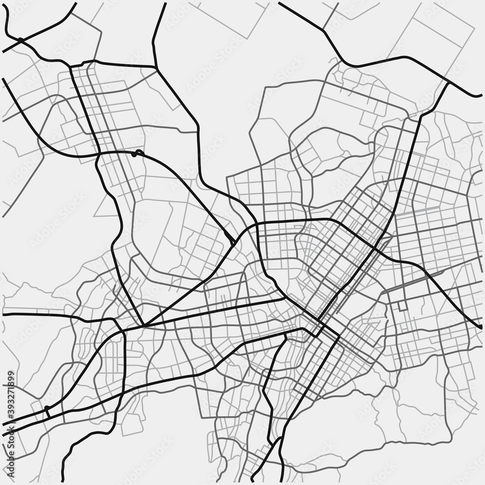 City map. Line scheme of roads. Town streets on the plan. Urban ...