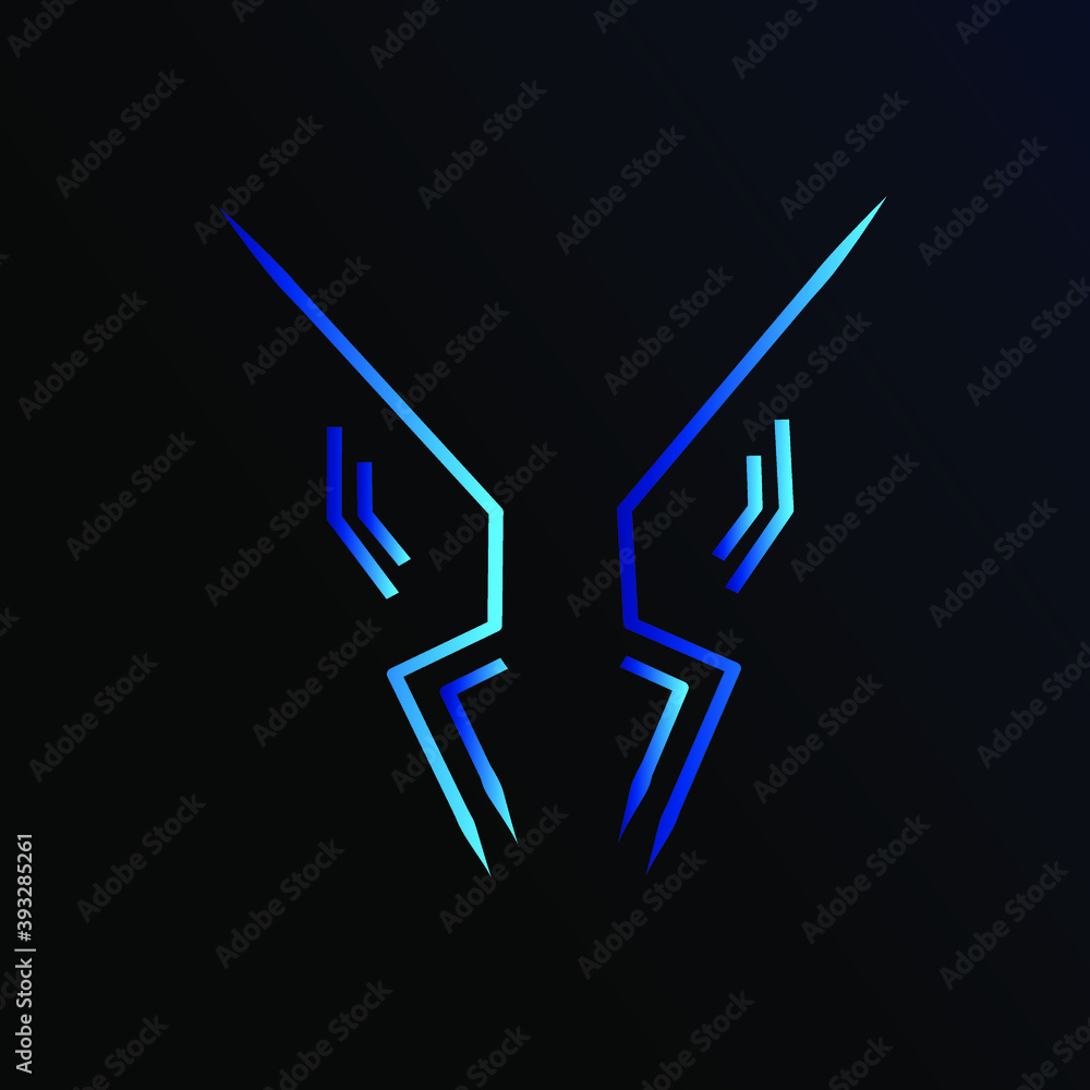 Robot logo design with dark background. Abstract cyborg human symbol ...