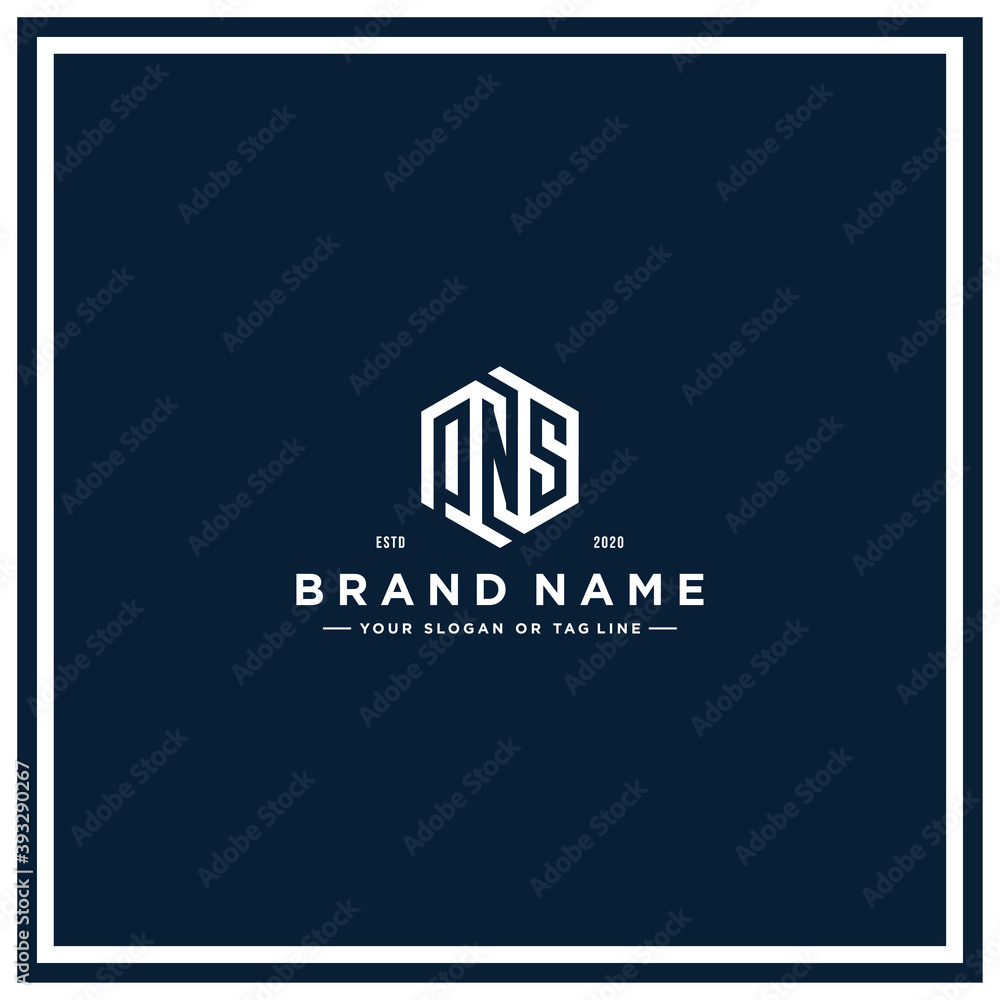 letter PNS hexagon concept logo design vector Stock Vector | Adobe Stock