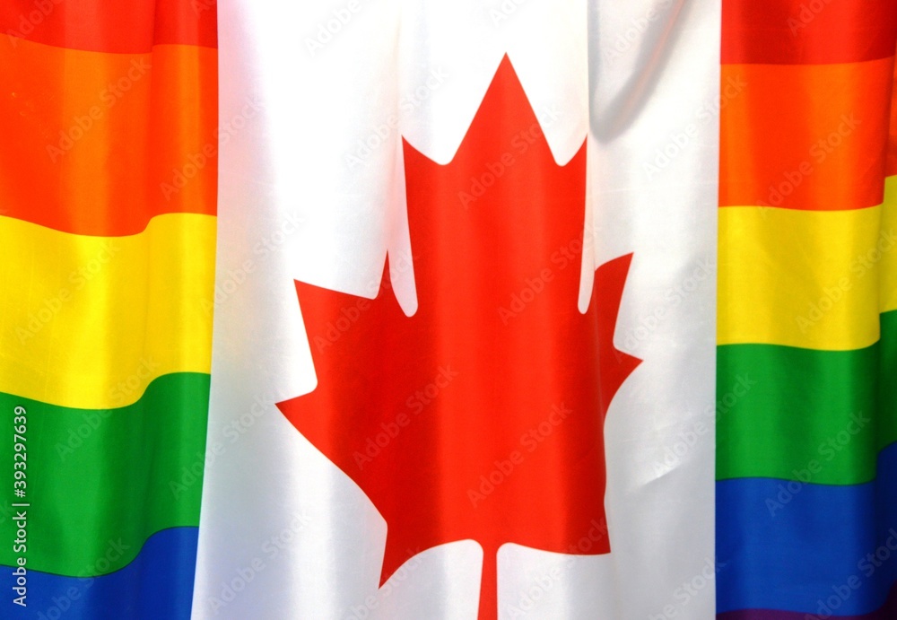LGBT Canada flag. Rainbow flag. Symbol of pride and tolerance Stock ...