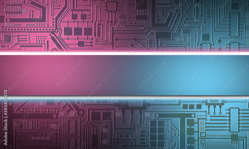PCB background. Purple background with place for inscription. Texture ...