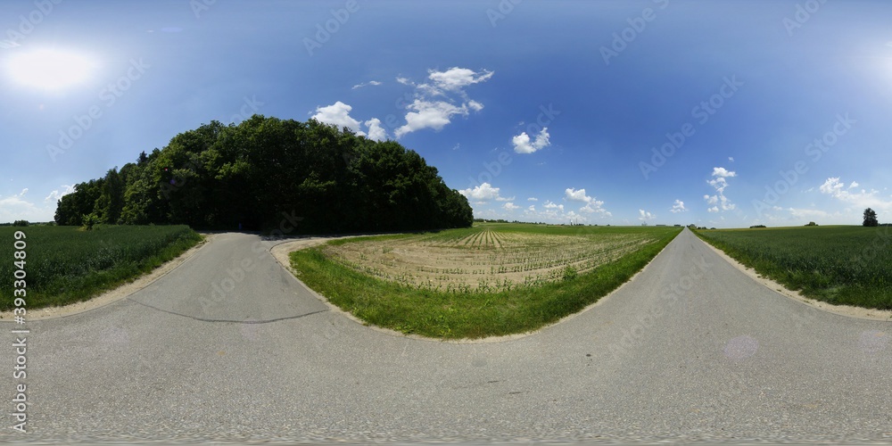 Asphalt road in the Countryside HDRI Panorama Stock Photo | Adobe Stock