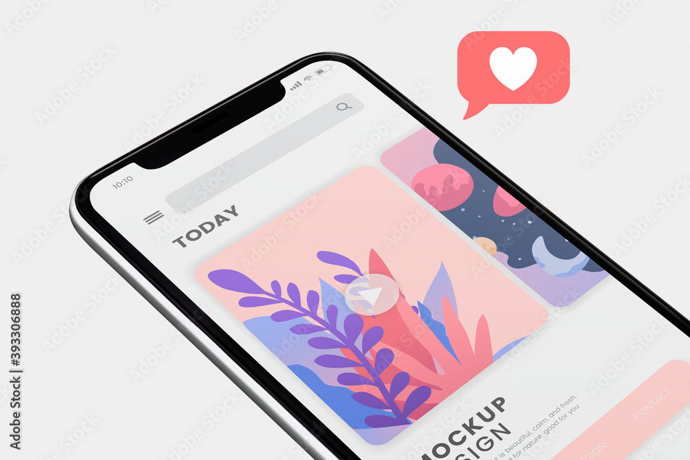 Mobile phone screen design mockup Stock Illustration | Adobe Stock