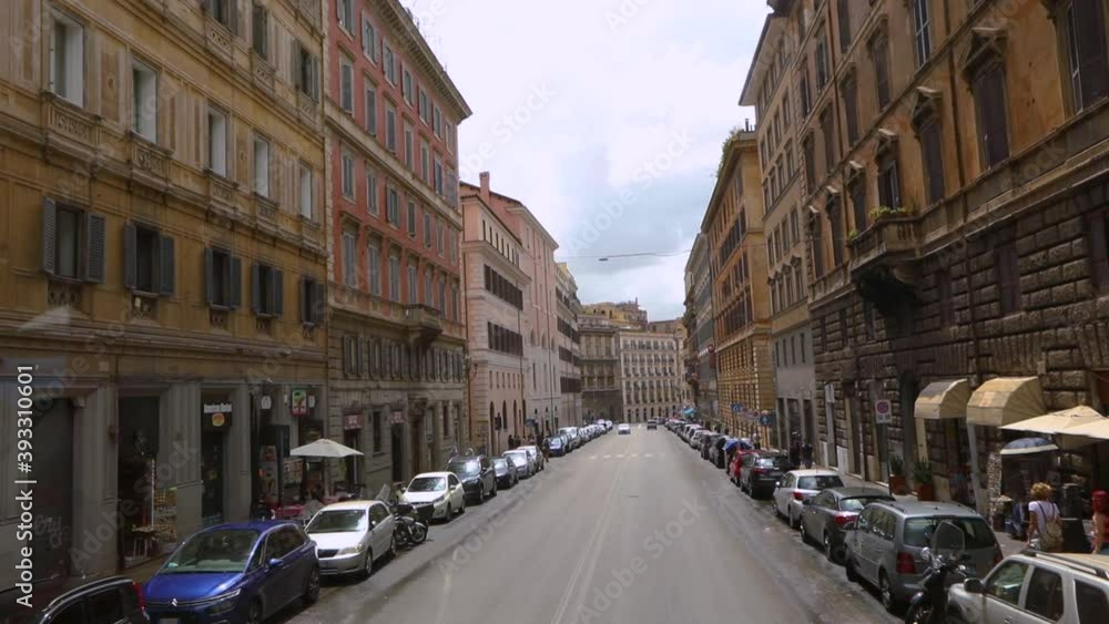 Vidéo Stock A trip by car through the streets of Rome, streets of Rome ...