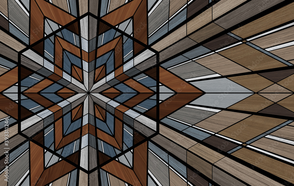 Artistic parquet. Sketch. A beautiful floor for a modern interior ...