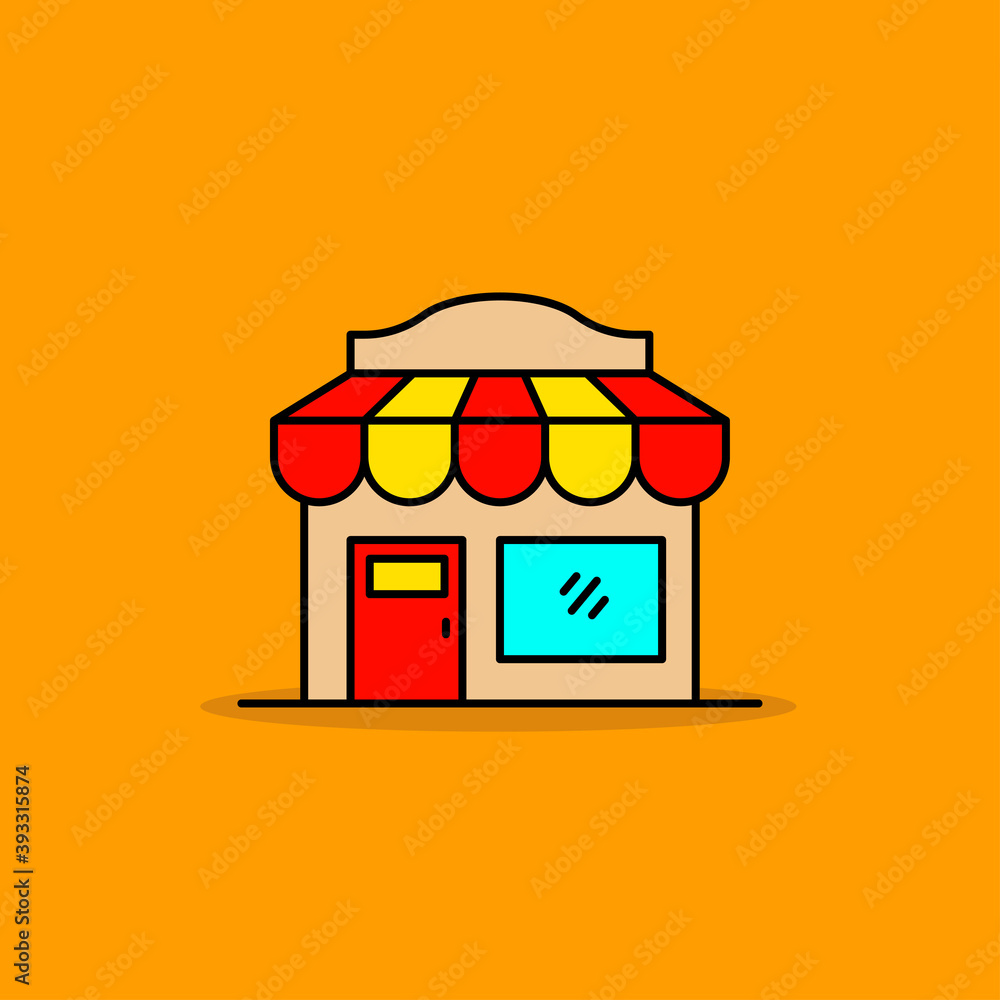 Simple store vector illustration on isolated background. Linear color ...