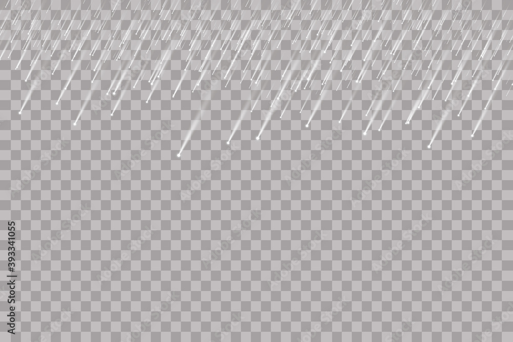 Falling snow on a transparent background. Falling water drops texture ...