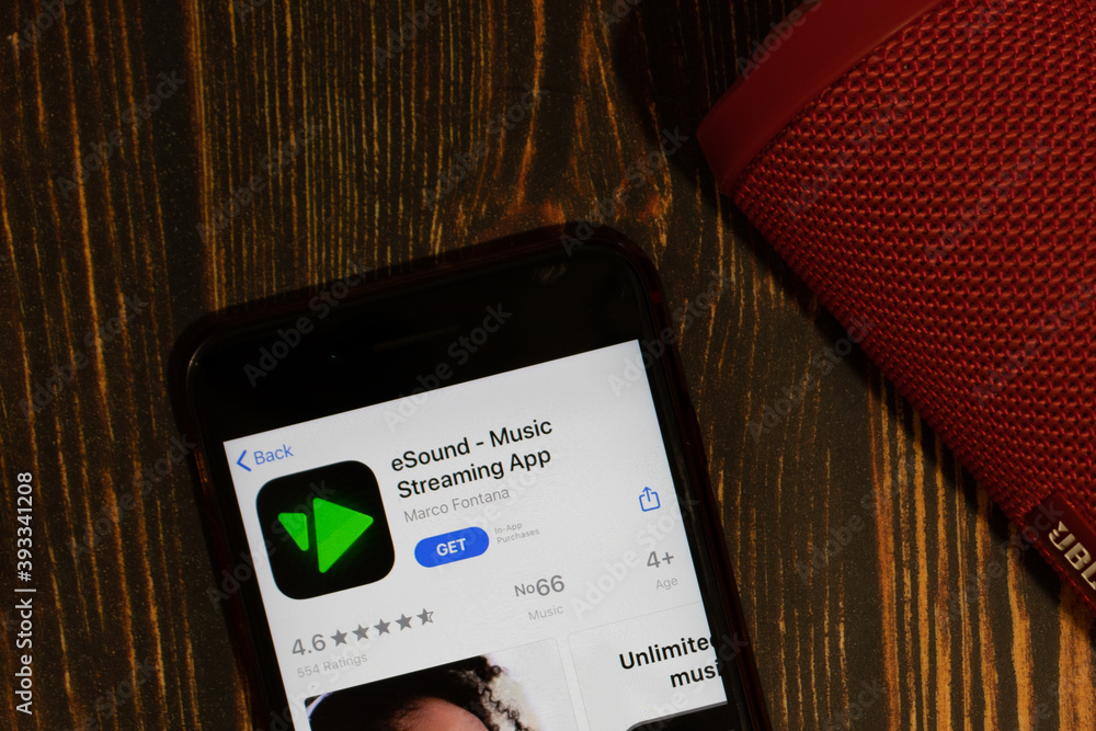 Los Angeles, California, USA - 16 April 2020: eSound Music Streaming ...