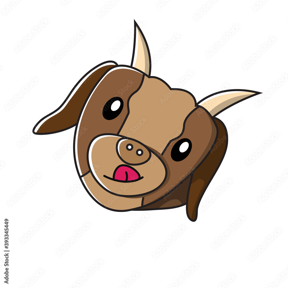 cute goat head cartoon illustration, great for goat breeders, stickers ...