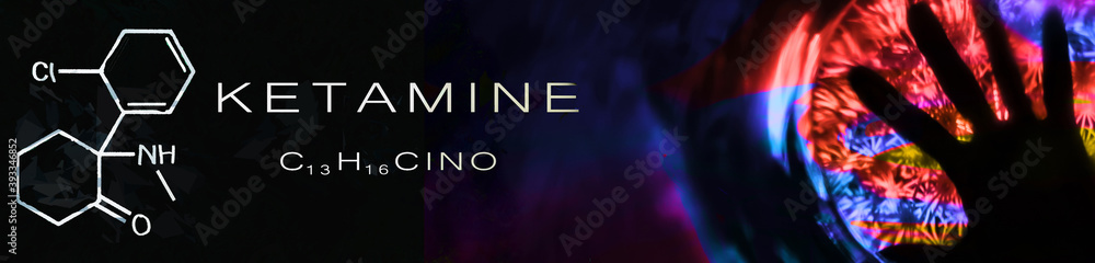 Ketamine. Dissociative ketamine. Chemical formula, molecular structure ...