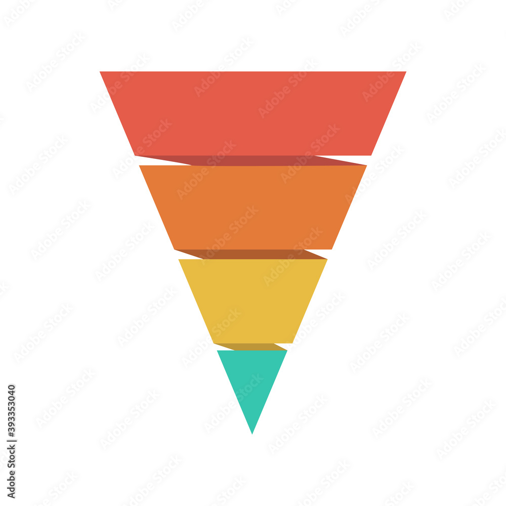 Pyramid Infographic, funnel pyramid business infographic with 4 charts ...