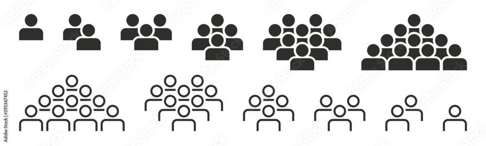 People icon set in trendy flat style. Persons symbol infographics ...