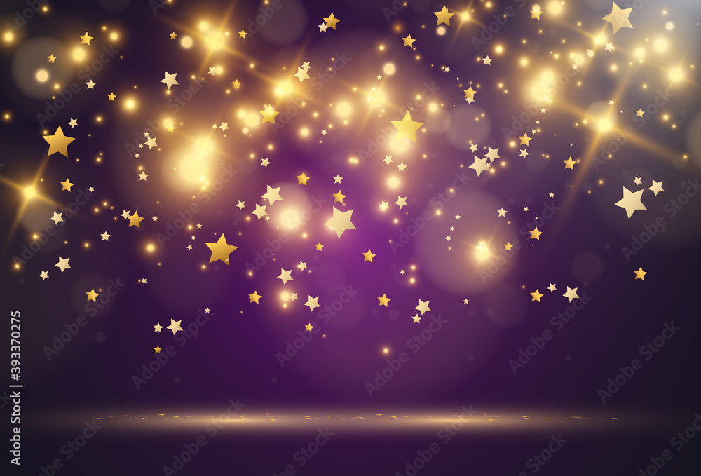 Bright beautiful star.Vector illustration of a light effect on a ...