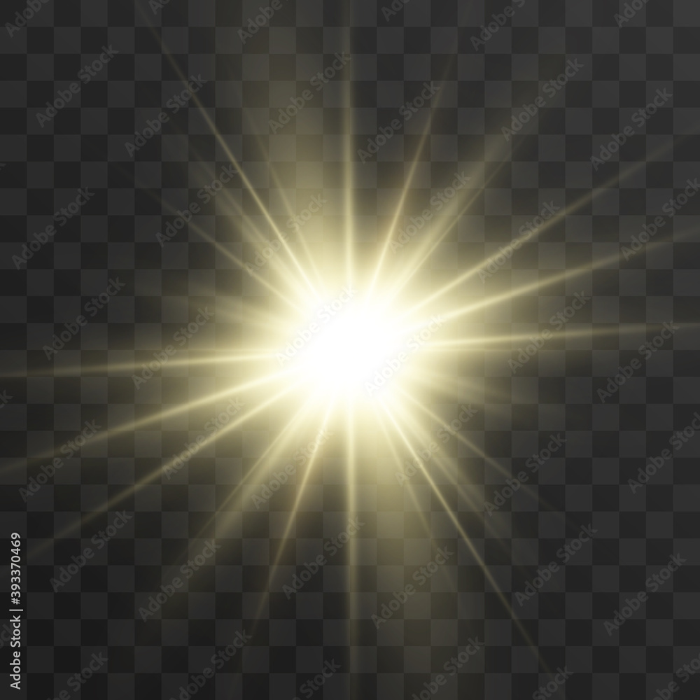 Bright beautiful star.Vector illustration of a light effect on a ...