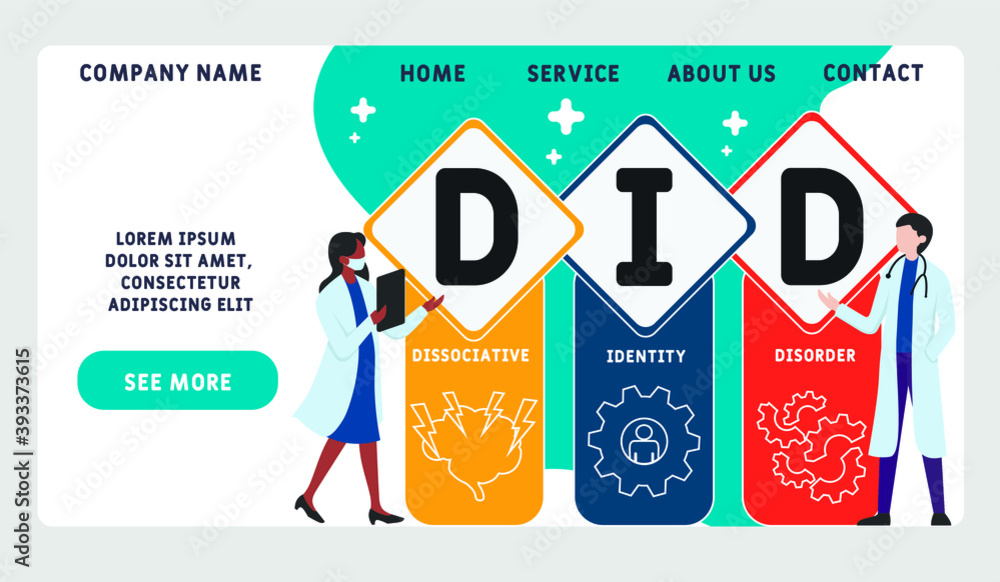 Vector website design template . DID - Dissociative Identity Disorder ...