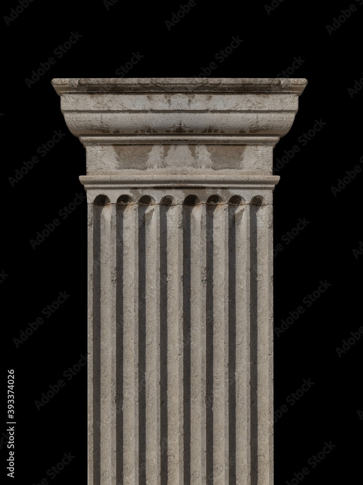 Elements of architectural decorations of buildings, columns and tops ...