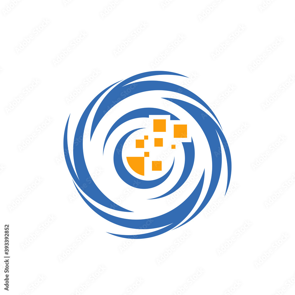 Pixel Tornado logo vector template, Creative Twister logo design ...