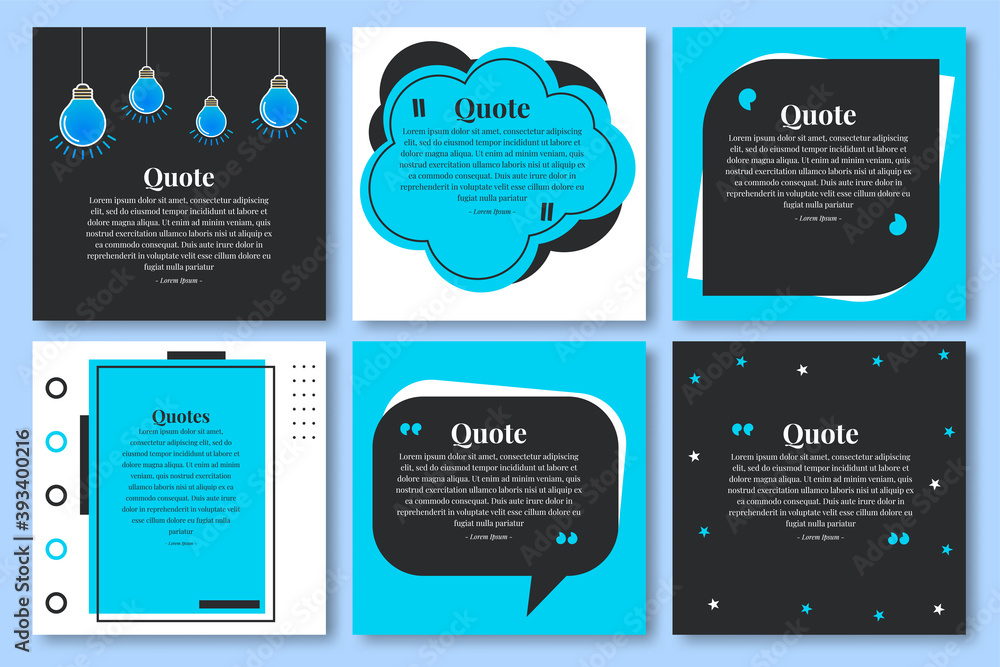 Colored quote square template. Vector illustration Stock Vector | Adobe ...