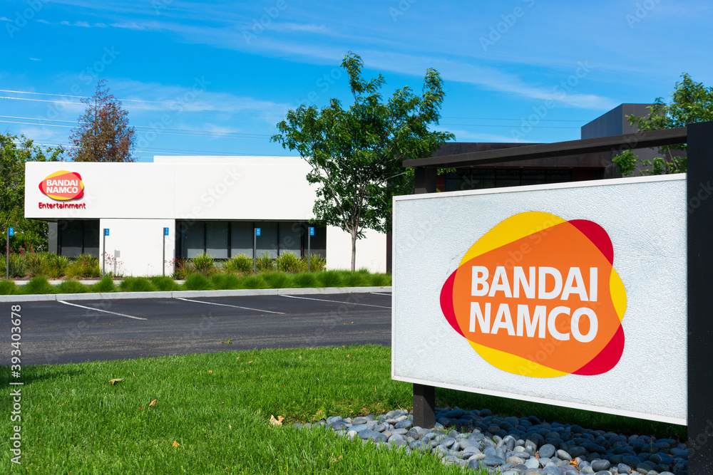 Bandai Namco sign at Japanese video game developer and publisher Bandai ... Bandai Namco sign at Japanese video game developer and publisher Bandai ...