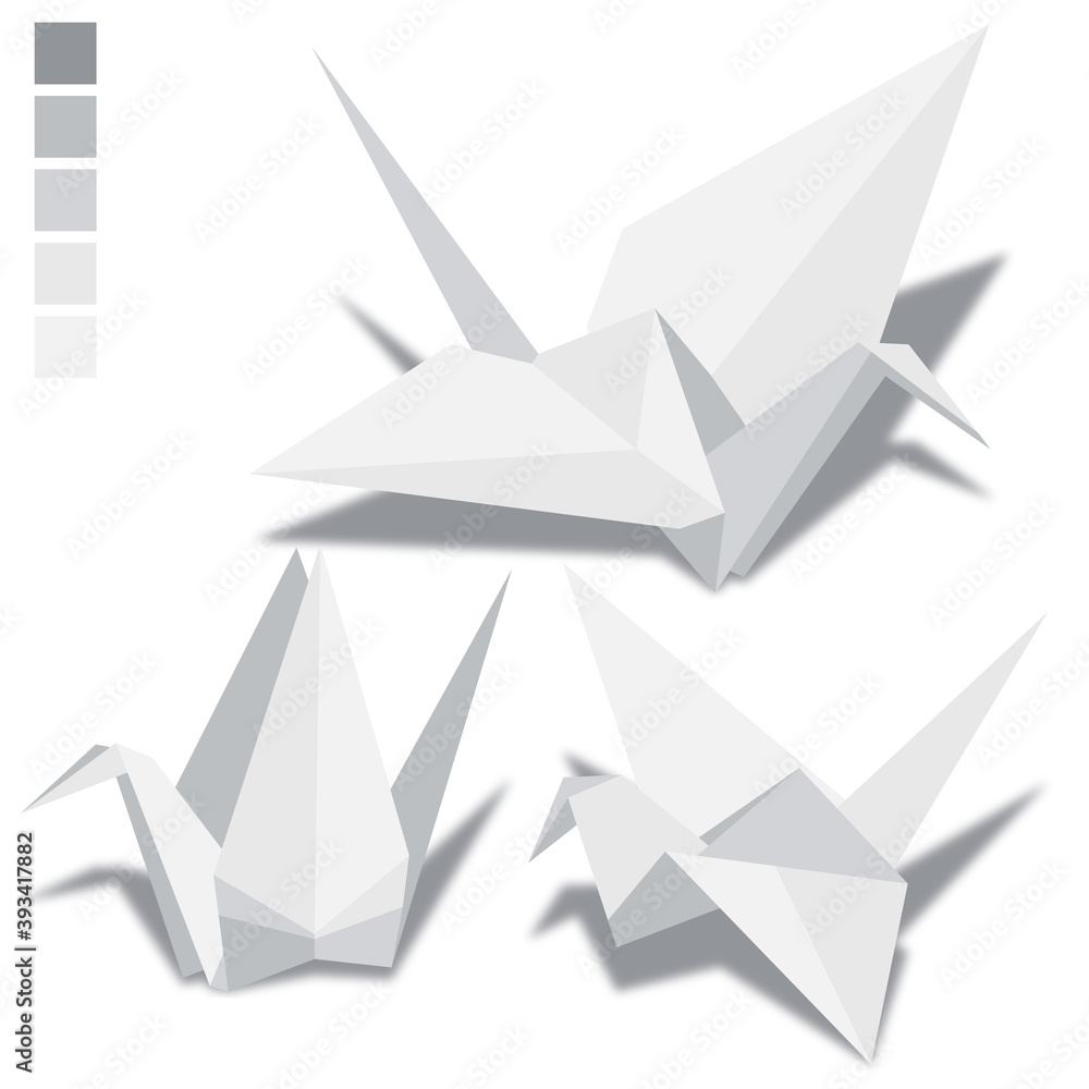 paper origami crane Stock Vector | Adobe Stock