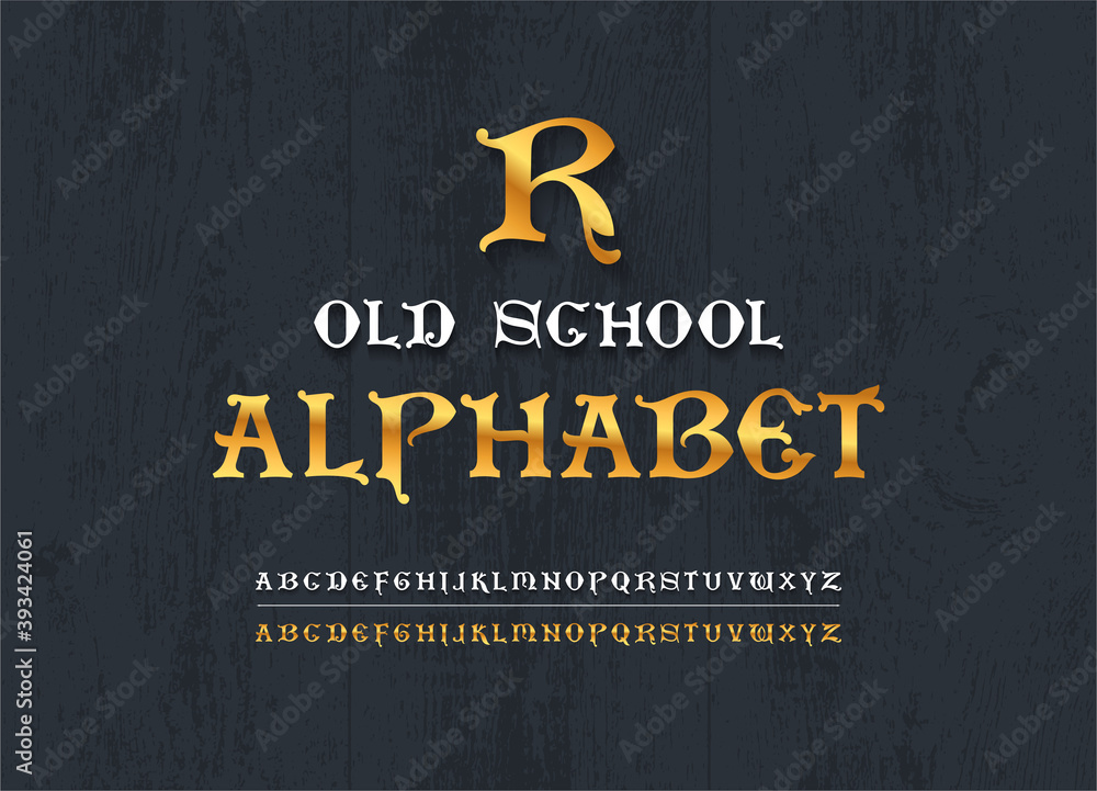 Vintage retro classic font alphabet. Serif narrow decorative font ...