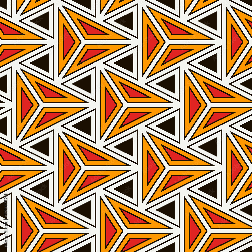 Contemporary geometric pattern. Repeated triangles, lines. Art deco ...
