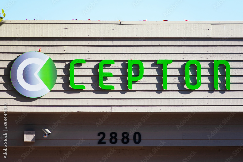 Cepton logo at company HQ. Cepton Technologies is a 3D sensing ...