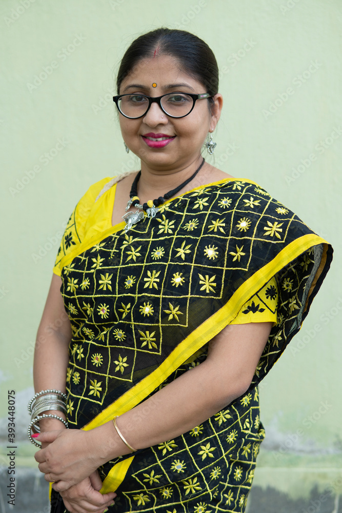 Indian woman with traditional Sari Stock Photo | Adobe Stock