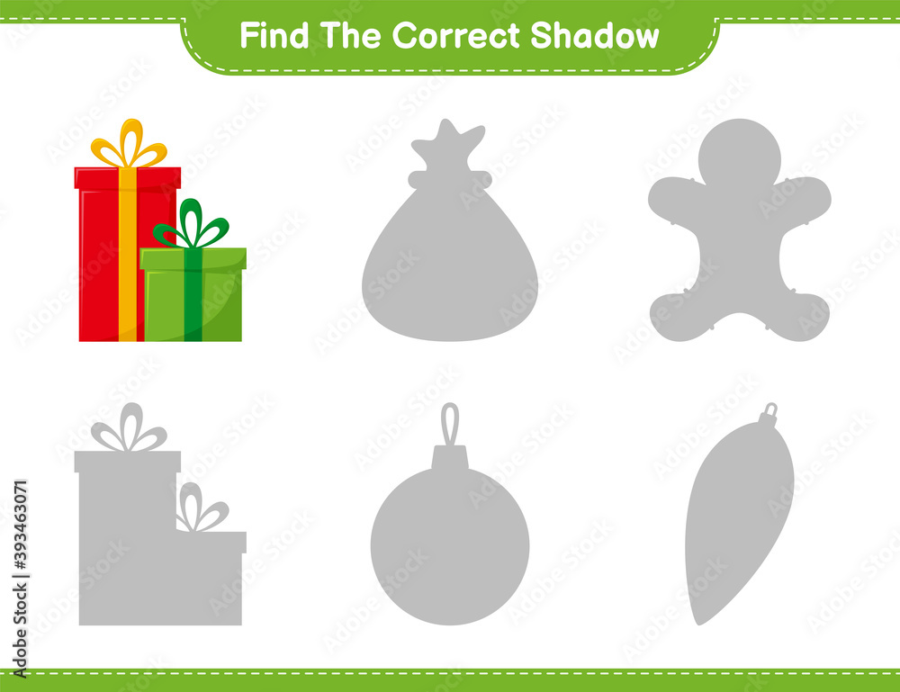 Find the correct shadow. Find and match the correct shadow of Gift ...