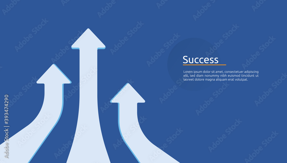 business arrow target direction concept to success. Finance growth ...