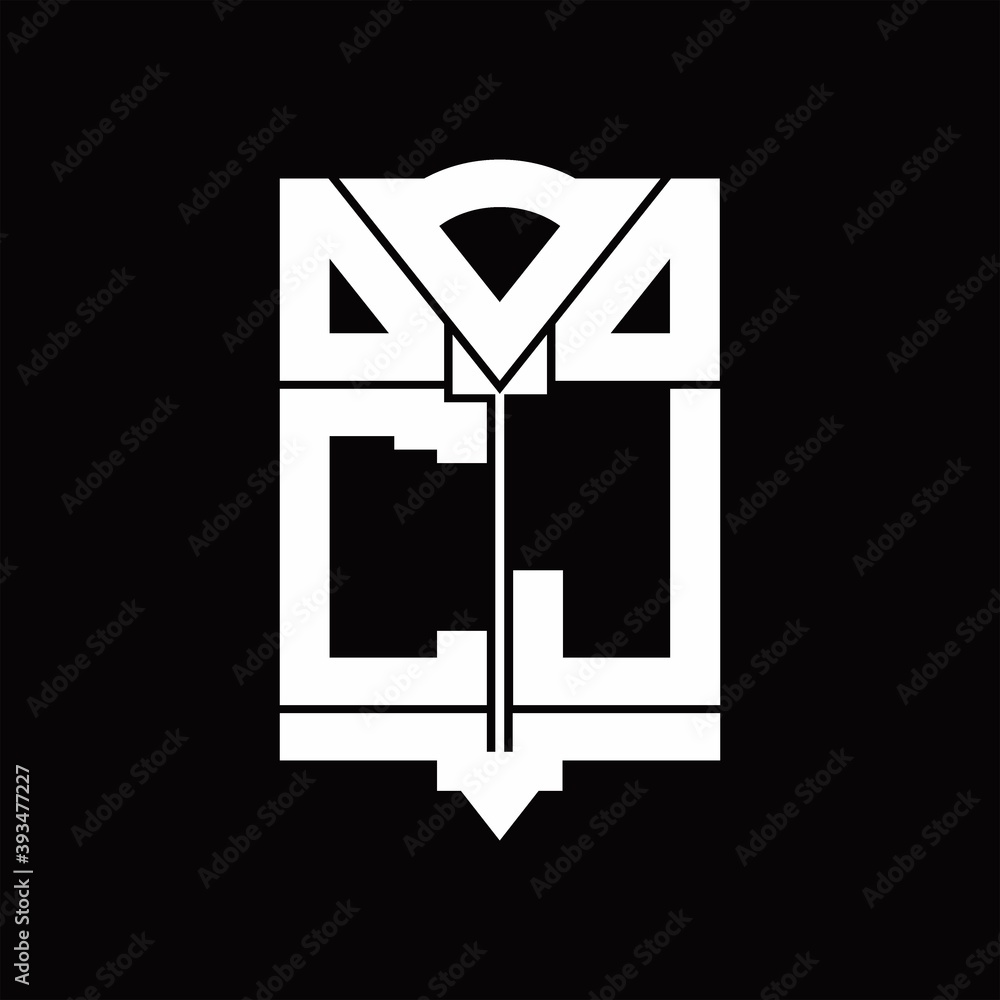 CJ Logo monogram with shield emblem shape design template Stock Vector ...