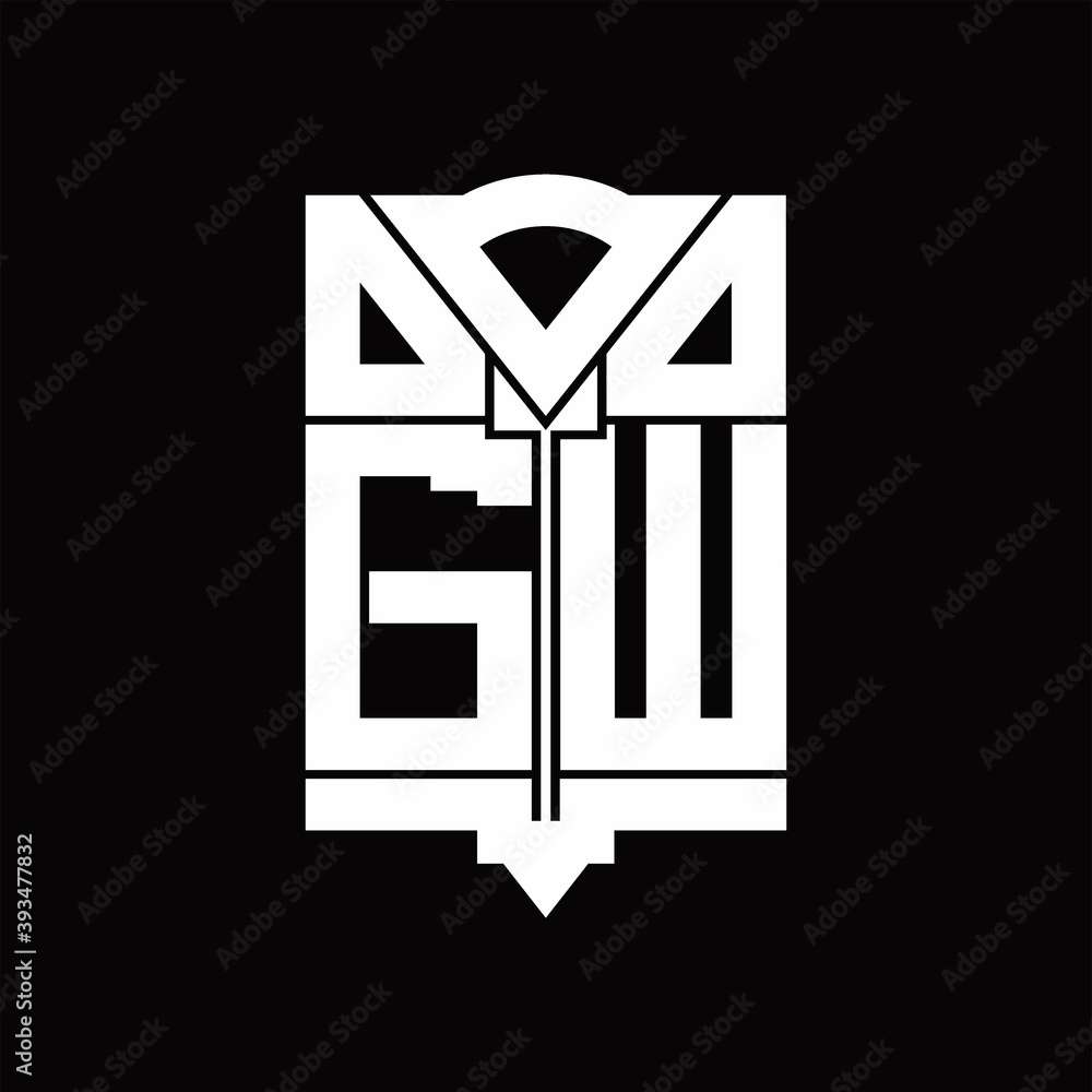 GW Logo monogram with shield emblem shape design template Stock Vector ...