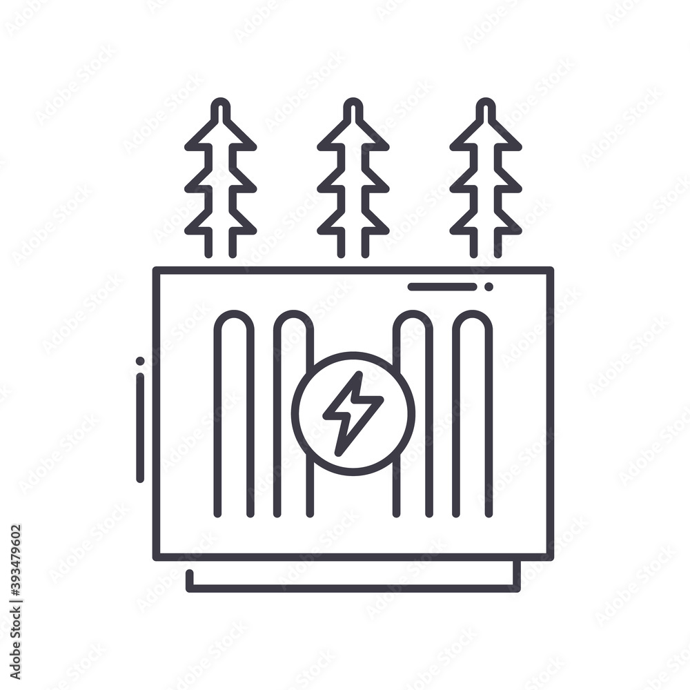 Transformer icon, linear isolated illustration, thin line vector, web ...